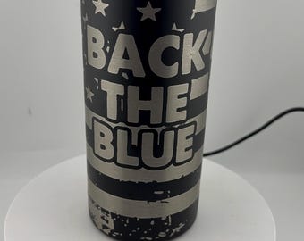 POLICE, Back the Blue 40oz Laser Engraved Tumbler - Etsy