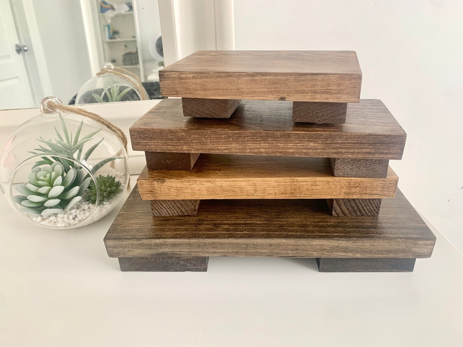 Wood Riser Wood Pedestal Table Riser Wood Tray Kitchen - Etsy