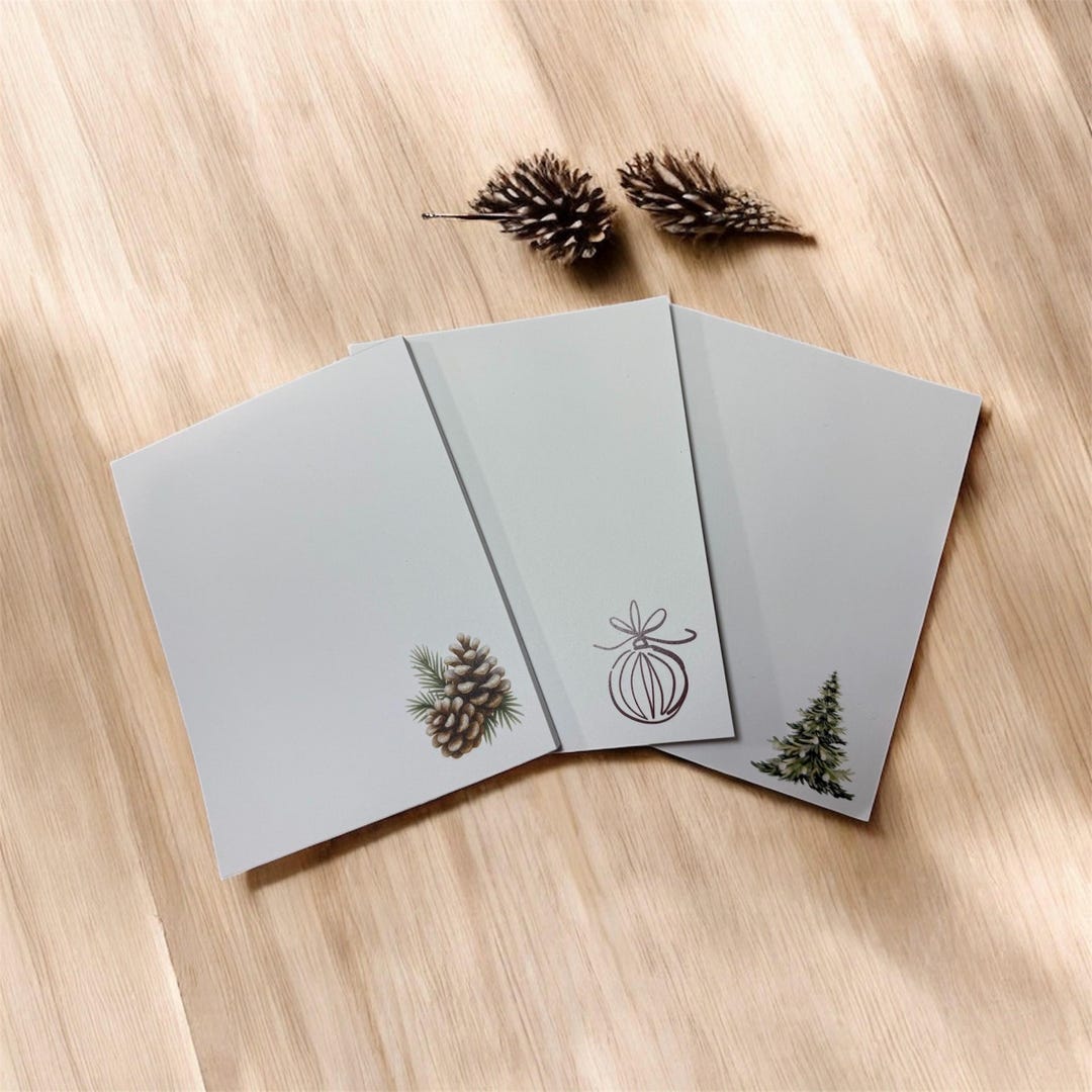 Set of 3 Christmas Tear off Sheets Notepad | Rustic Holiday Desk ...