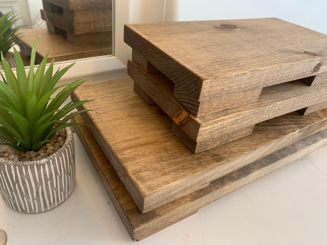 Wood Riser Wood Pedestal Table Riser Wood Tray Kitchen - Etsy