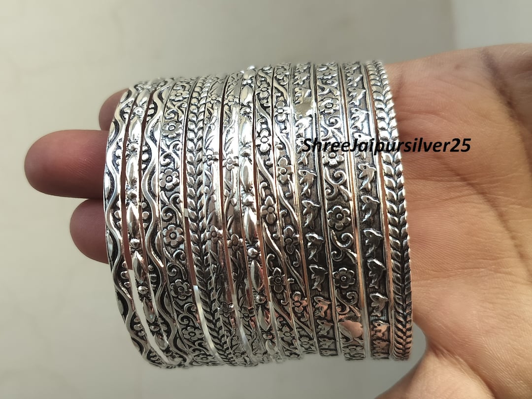 Solid 925 Sterling Silver Bangles, Beautiful Silver Bangles, Design ...