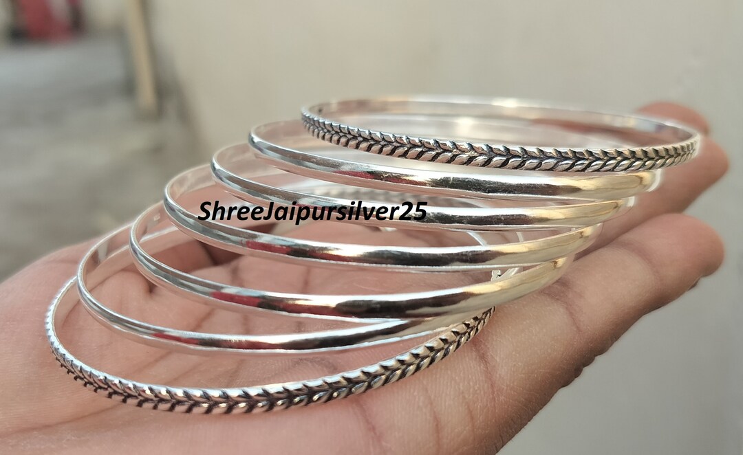 Stacking Bangle in Sterling Silver, New Top Item Bangle,sterling Silver ...