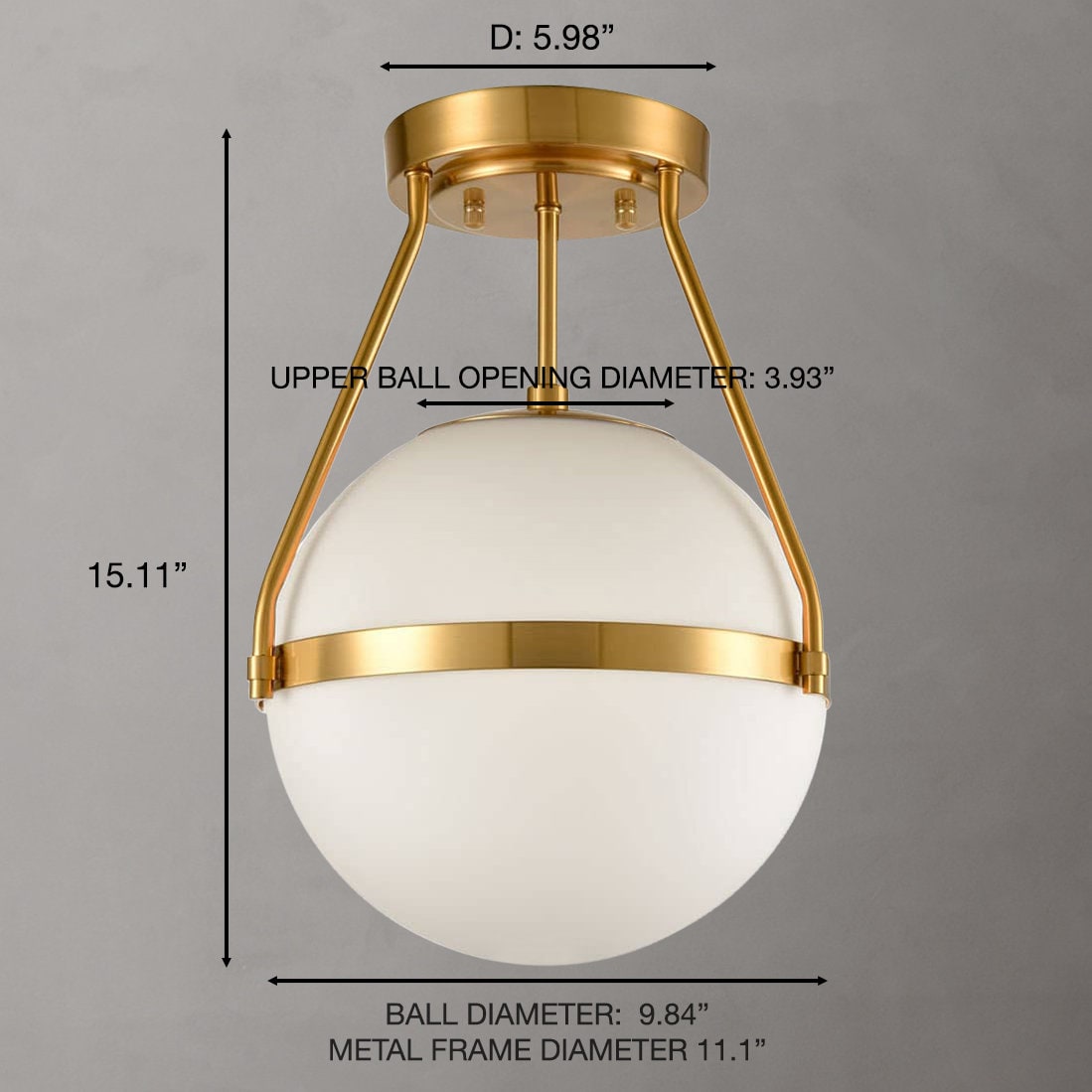 Messina Globe Semi Flush Ceiling Light 1-light, Milk Glass Shade - Etsy