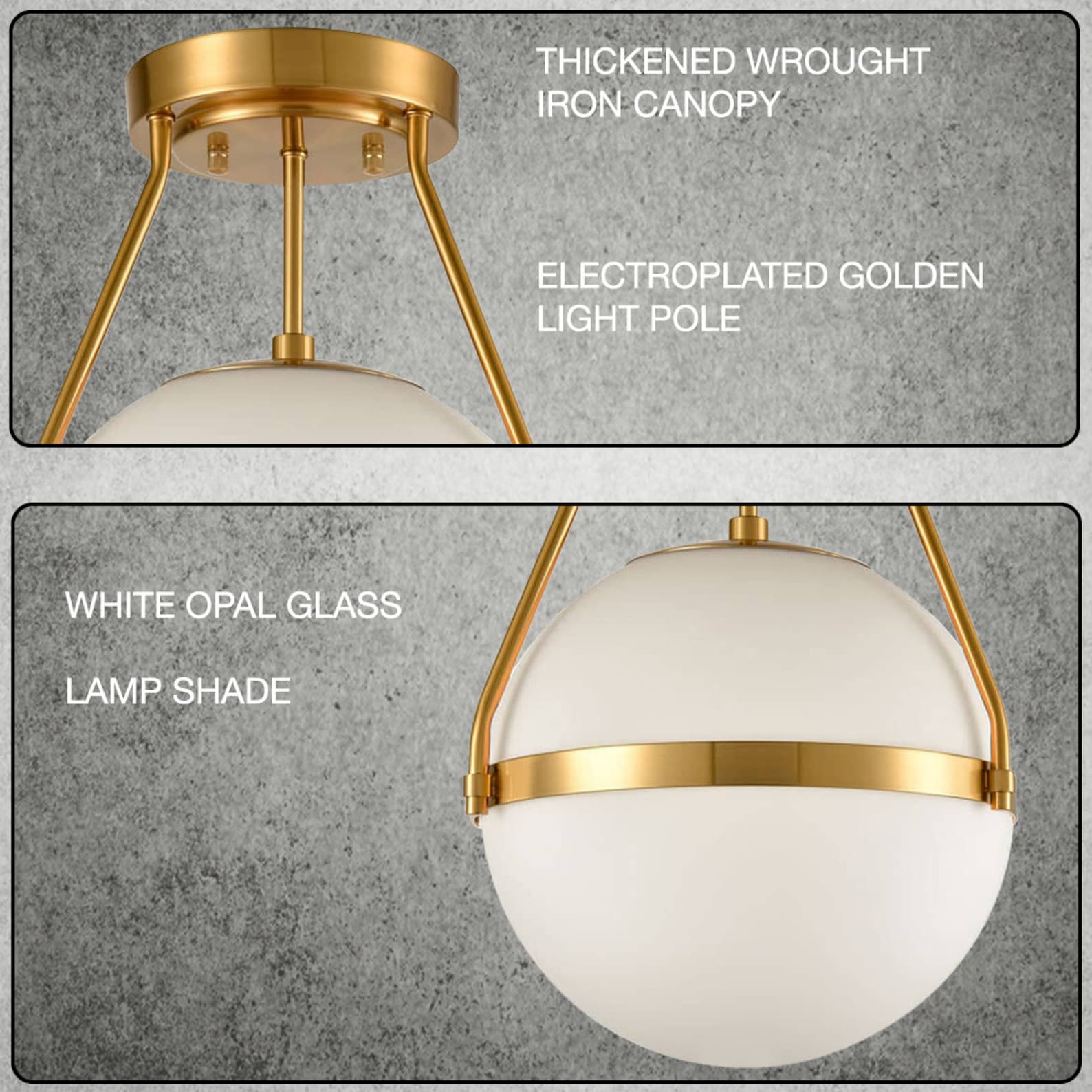 Messina Globe Semi Flush Ceiling Light 1-light, Milk Glass Shade - Etsy