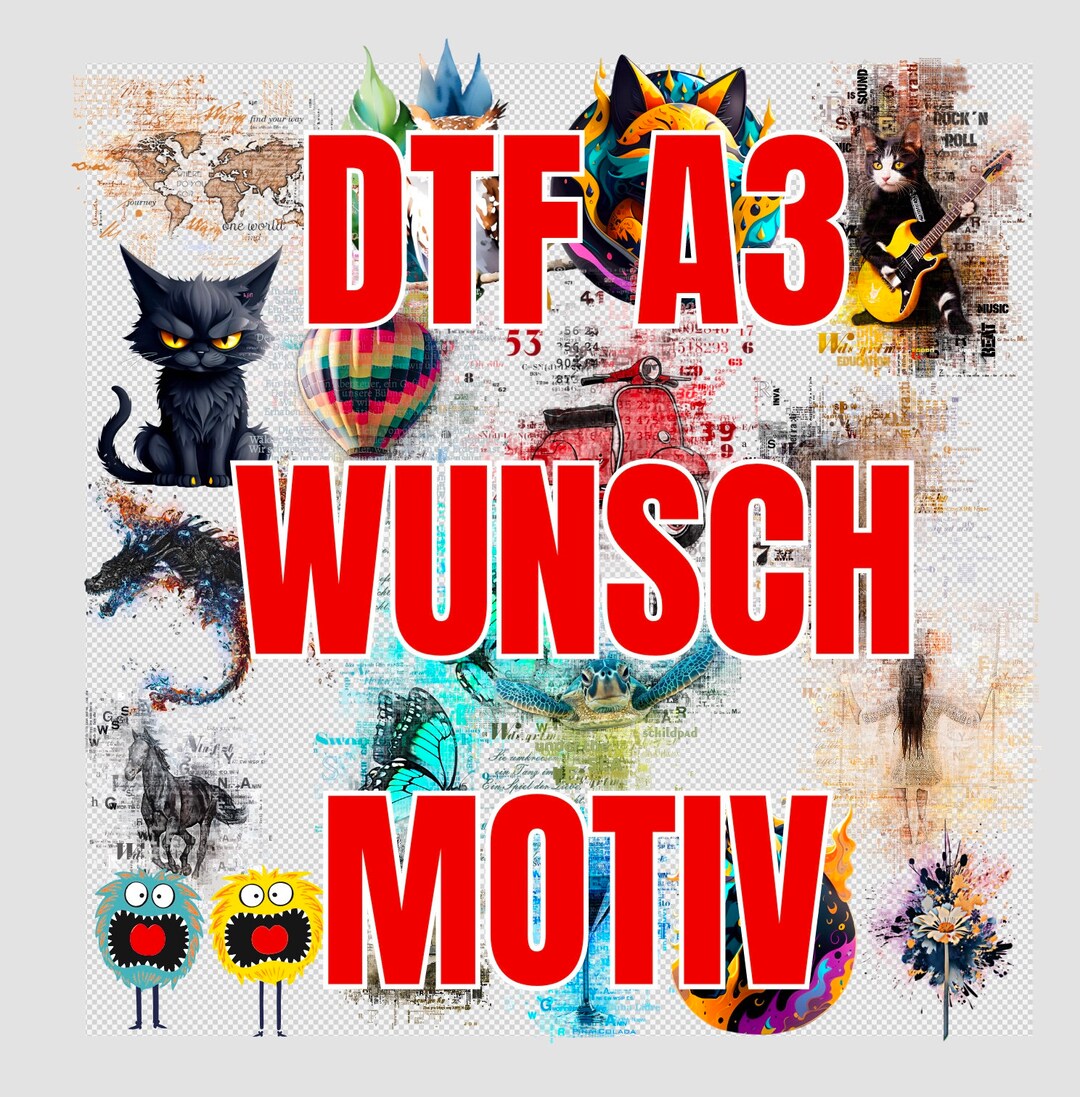 DIN A3 DTF Desired Motif, Each Subli or Sticker is Also Available as a ...