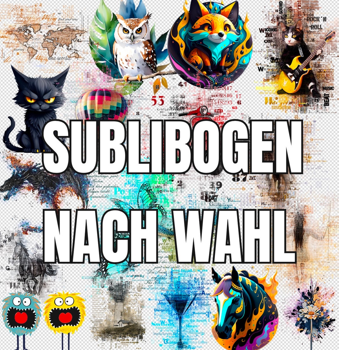 Sublimation Sheet of Your Choice A4 A5 A6 Cup 12 X 12 Cm Just Press - Etsy
