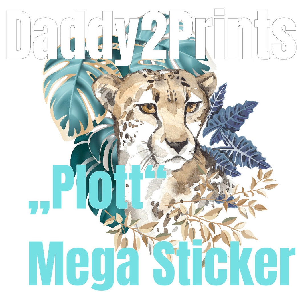 Cheetah MEGA STICKER Please Select Different Sizes - Etsy