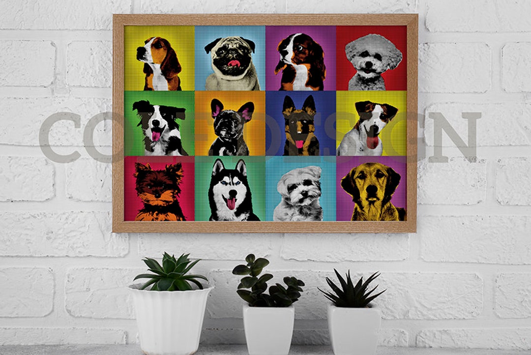 Colourful Pop Art of Dogs for Printing - Etsy