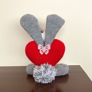 Crochet Pattern Rabbit in Eng. Heart-shaped Bunny Valentine's Day Gift ...
