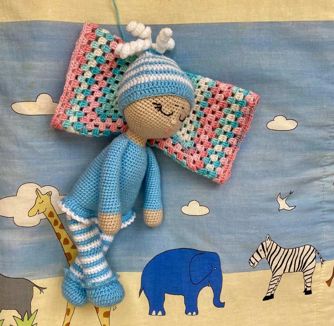 Sleeping Doll Lovey Crochet Pattern, Comforter Baby Toy, Snuggler Doll ...
