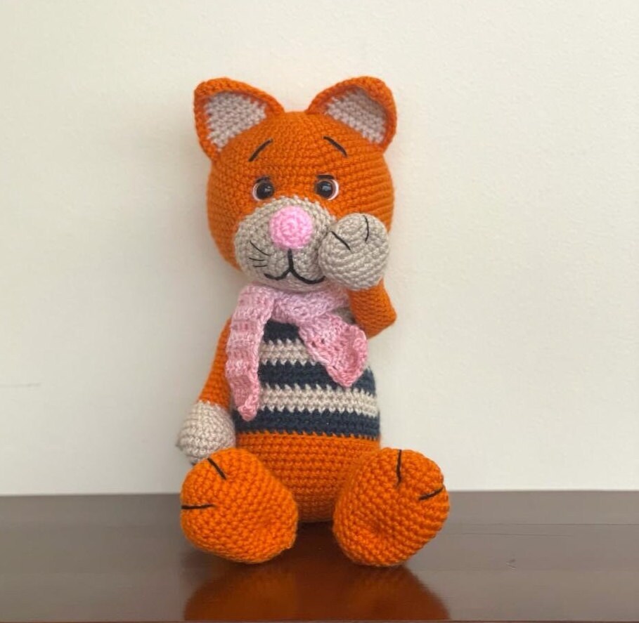 Orange Amigurumi Cat Crochet Pattern, Funny Tiger Toy (PDF Pattern) - Etsy