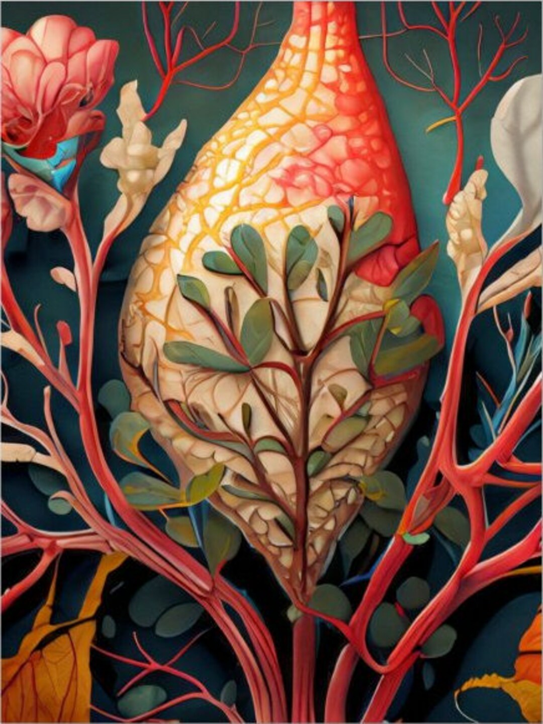 Leafy Vein Abstract Art Digital Download - Etsy