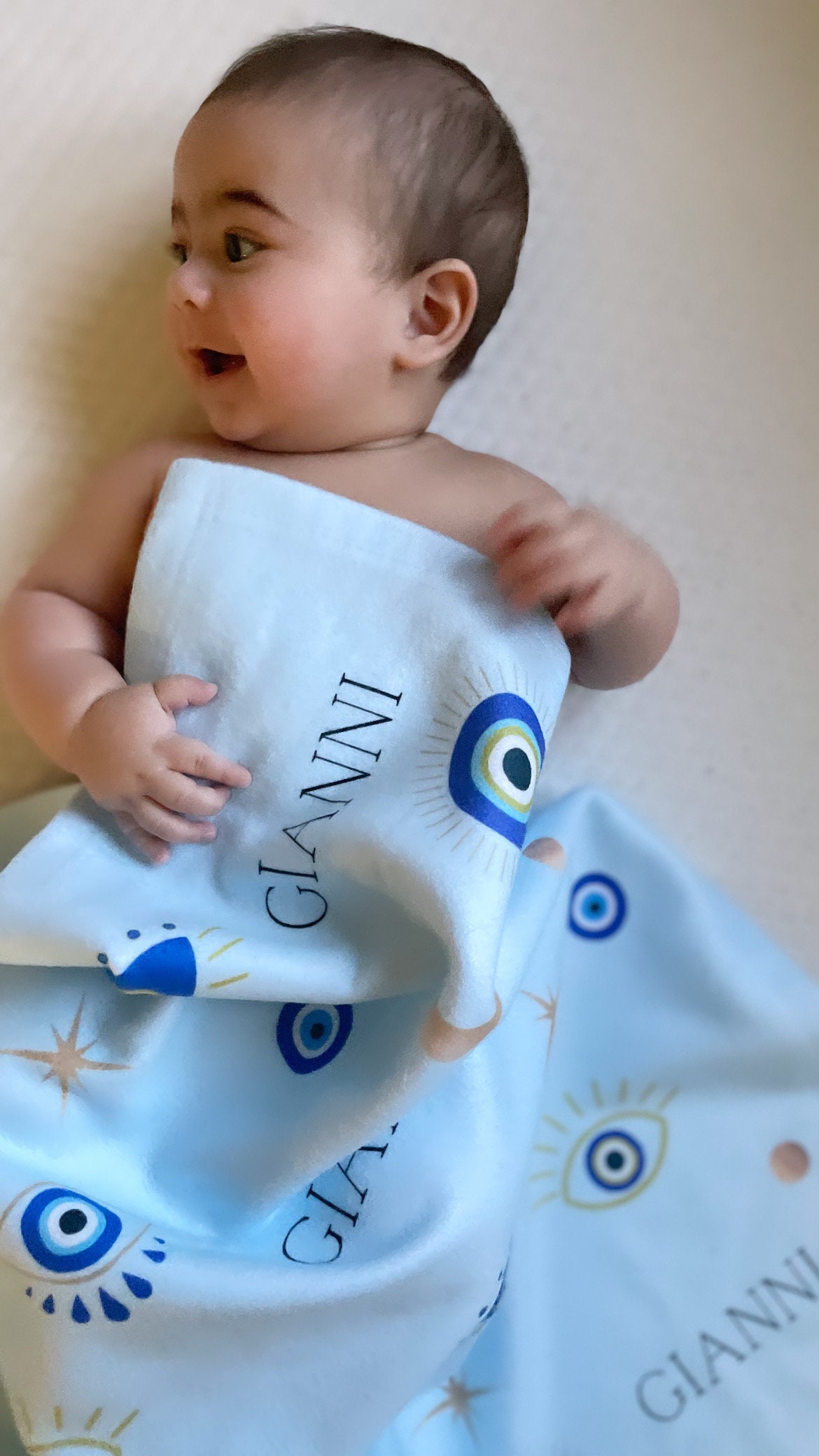 Evil Eye Swaddle Set, Evil Eye Baby Blanket, Personalized Egyptian Evil ...