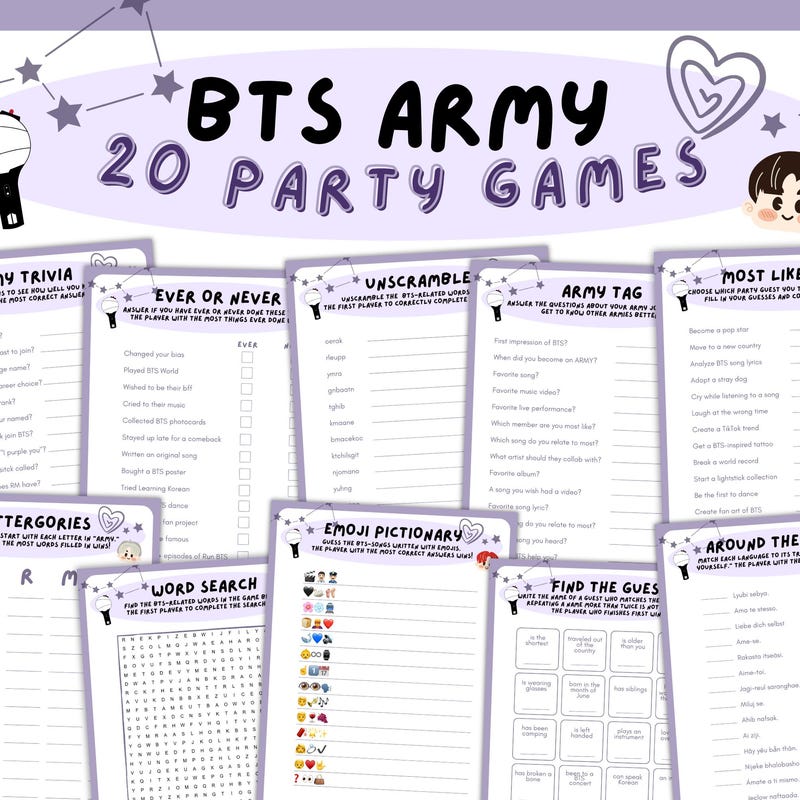 Bts Game - Etsy