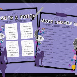 Olivia R Singer Themed Purple Sour Guts Party Fun Interactive Twenty ...