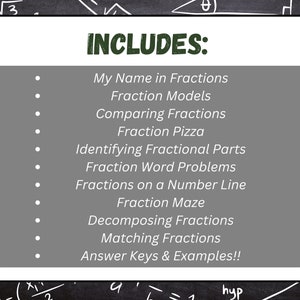 Fun Fractions Worksheets for Elementry Middle School Students 10 Pack ...