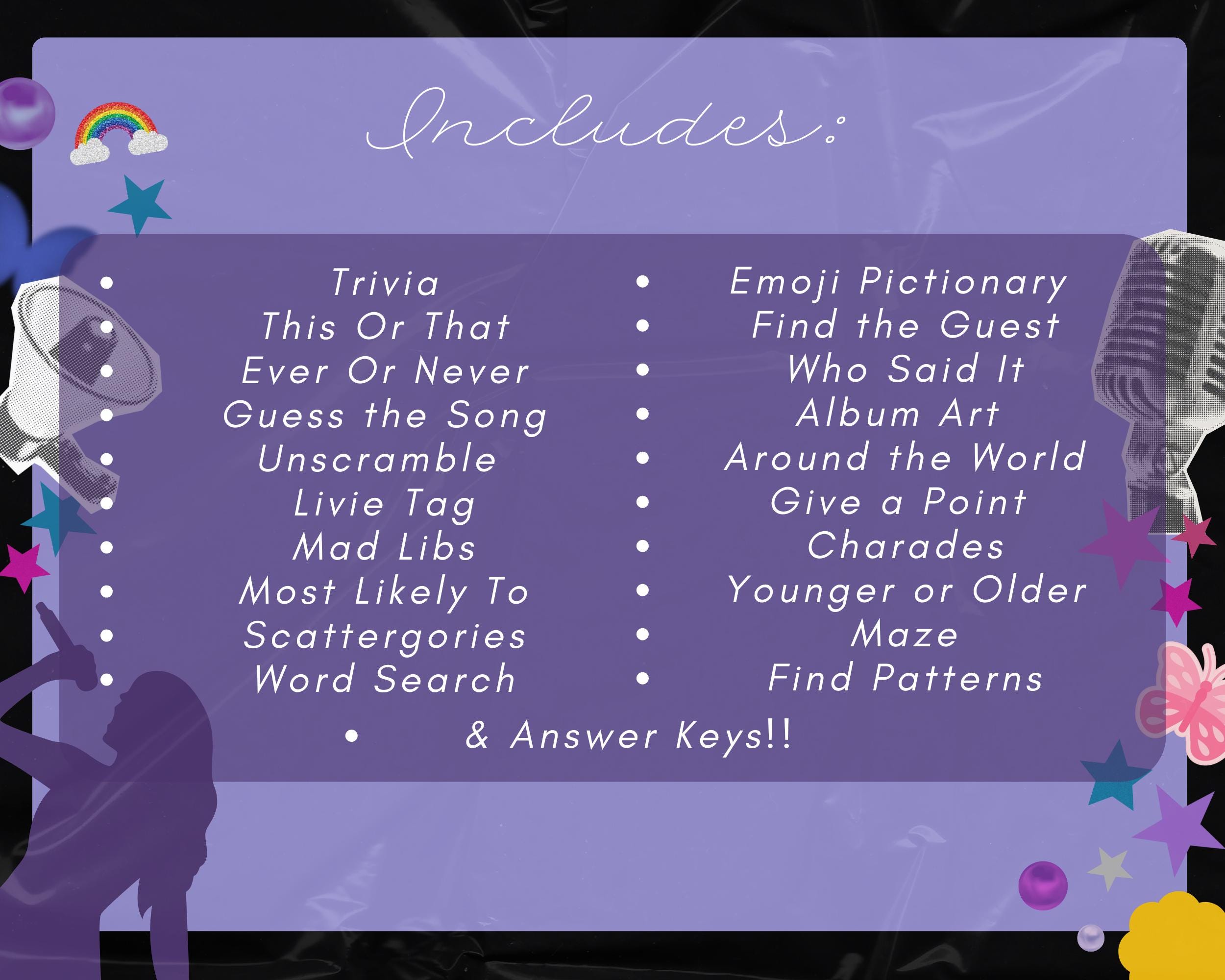 Olivia R Singer Themed Purple Sour Guts Party Fun Interactive Twenty ...