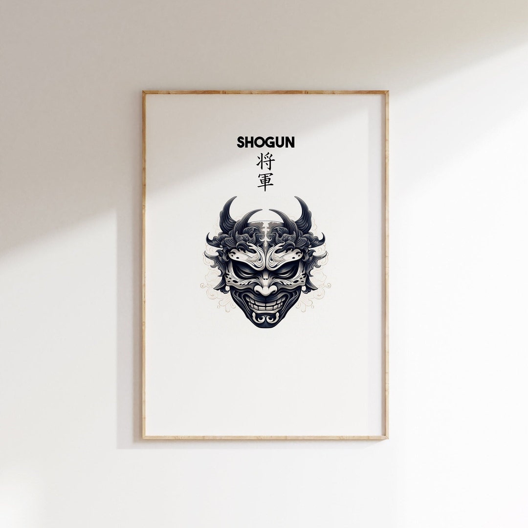 Shogun Mask Art Japanese Shogun Art Japanese Poster Wall - Etsy