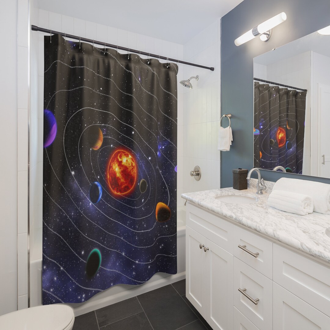 Solar System Shower Curtain, Solar System Bath Curtain, Shower Curtain ...