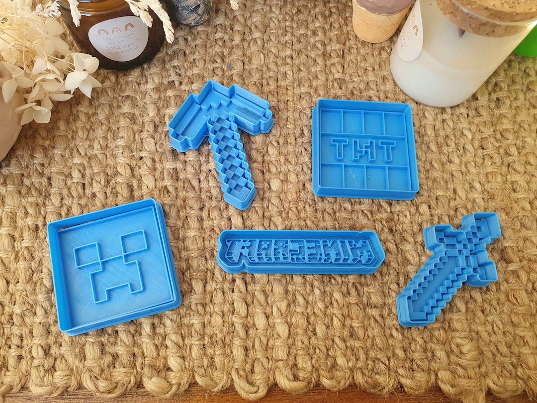 Minecraft Cookie Cutter And Embosser Set Etsy