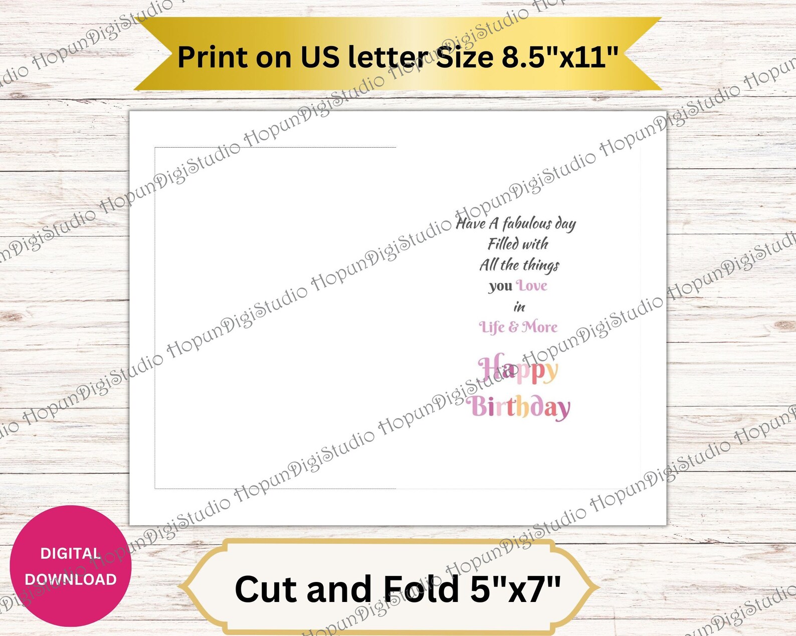 Happy Birthday Card DIGITAL Download Printable Birthday - Etsy