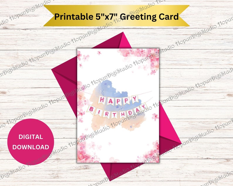 Happy Birthday Card DIGITAL Download Printable Birthday - Etsy