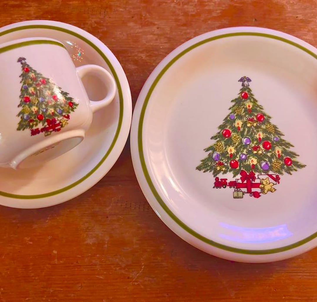 Vintage Christmas Tree Dish Set - Etsy