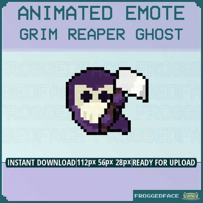 Animated Twitch Emote Grim Reaper Ghost - Adorable Twitch Art Asset for ...