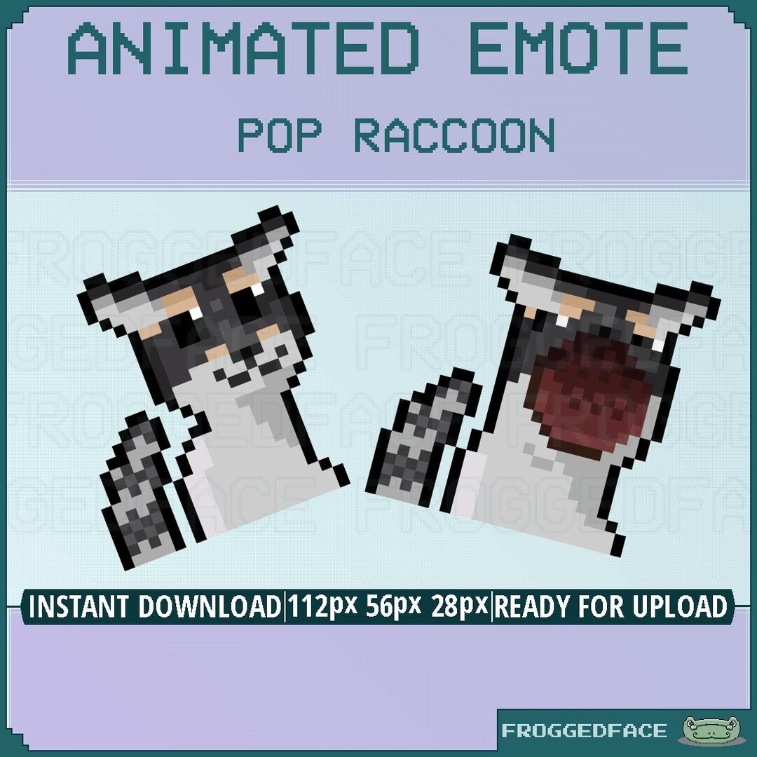 Meme Raccoon Emote for Twitch Chat - Pop Mouth Trash Panda Emoji for ...