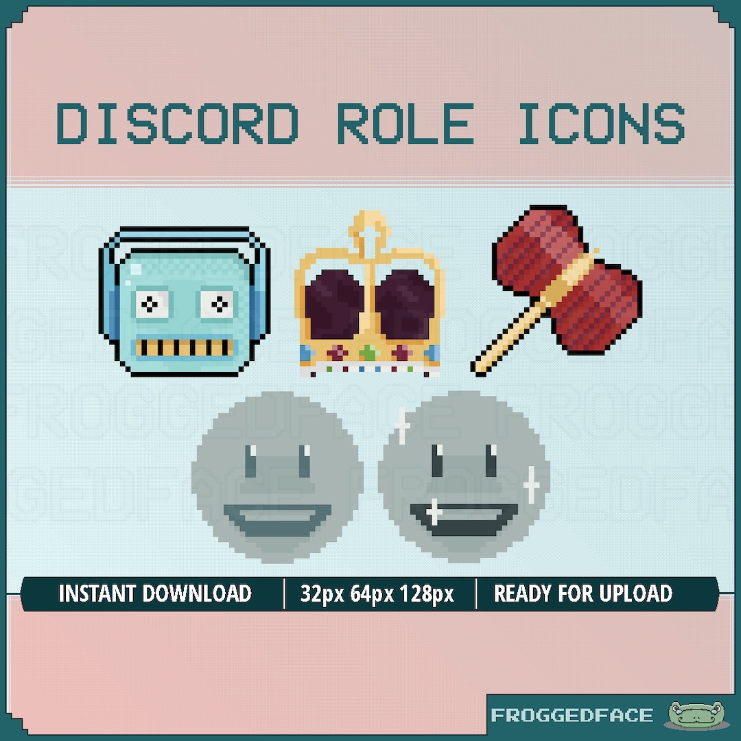 Discord Role Icons Pixel , Beginner Entry Level Instant Download ...
