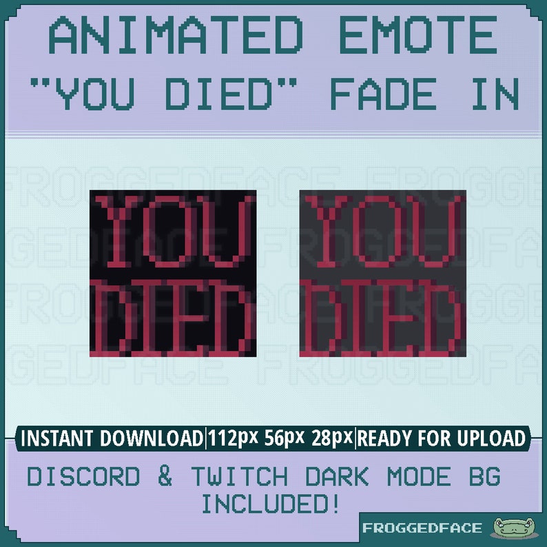 Animated Twitch Emote "you Died" - Discord & Twitch Dark Modes Included ...