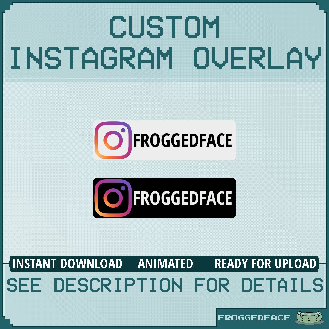 Custom Animated Instagram Overlay Perfect for Youtube - Etsy