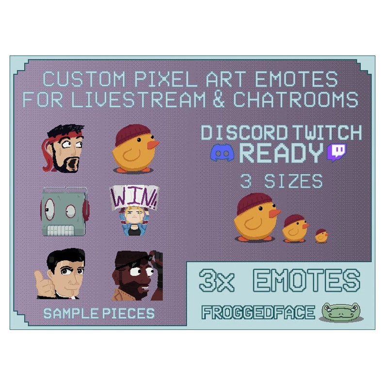 Pixel Art Emote personalizado 3x Twitch, Discord, Streamer Listo para ...
