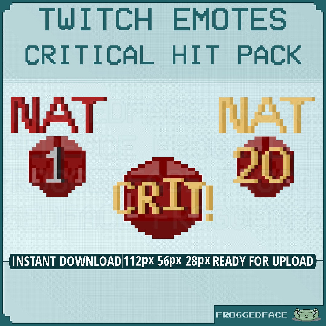 Twitch Emote Pack Critical Success & Fail, Three D20 Themed Emotes. - Etsy