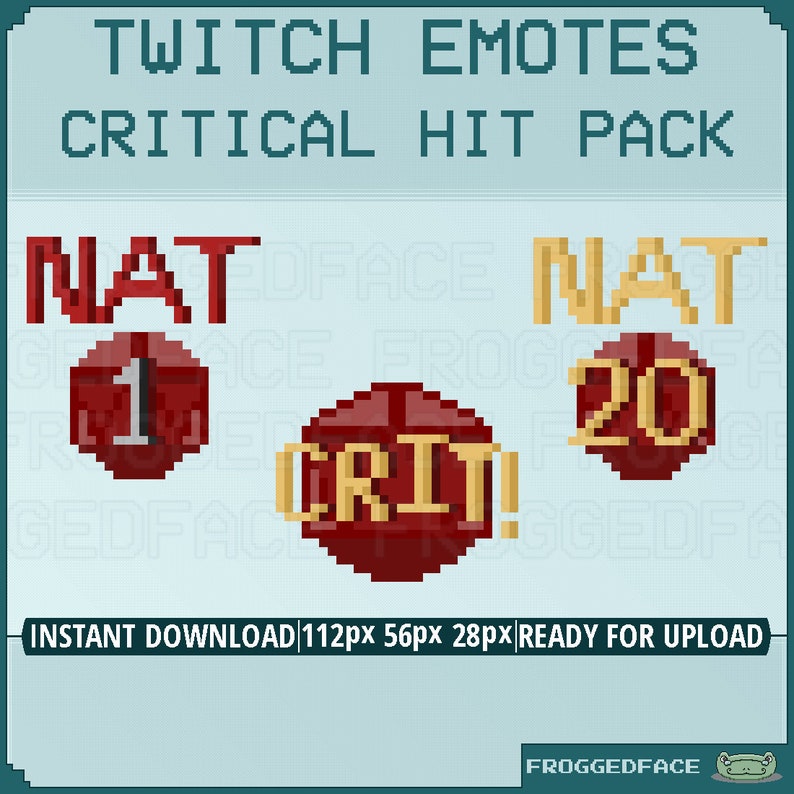 Twitch Emote Pack Critical Success & Fail, Three D20 Themed Emotes. - Etsy