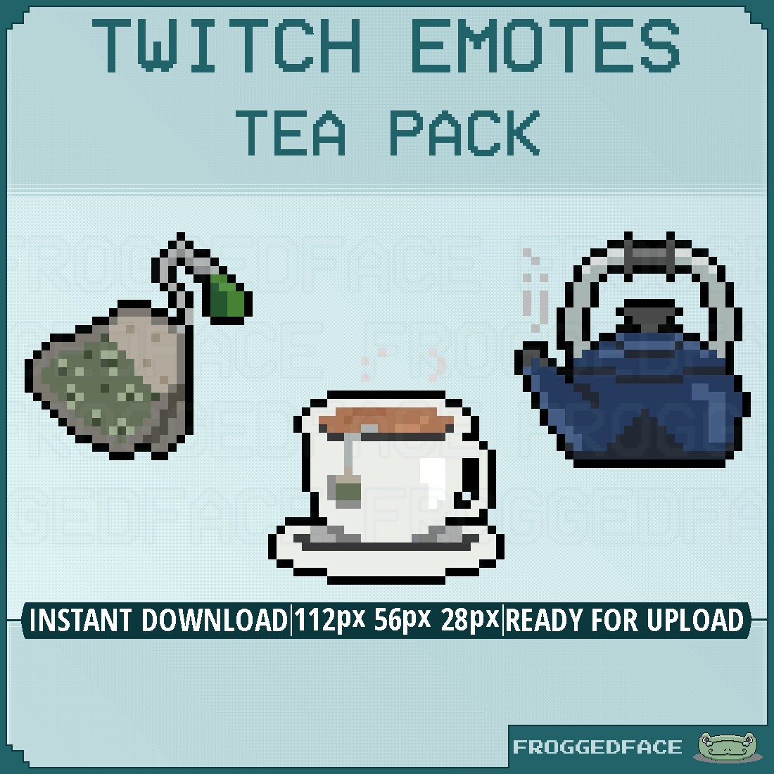 Twitch Emotes Tea Themed Pack Cute Low-res Tea Emotes for Streamers and ...