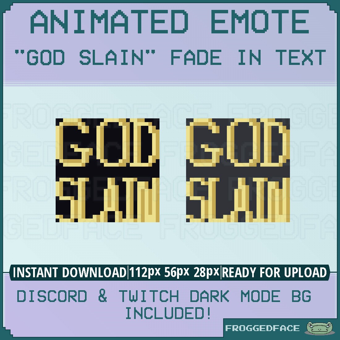 Animated Twitch Emote god Slain Discord & Twitch Dark Modes Included - Etsy