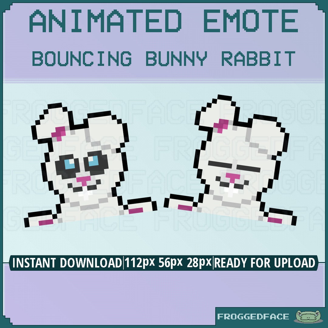 Animated Twitch Emote Blinking Bunny Rabbit - Cute Twitch Art Asset for ...
