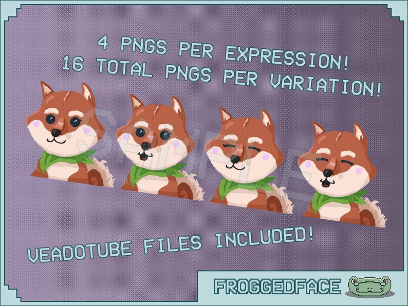 Shiba Inu Dog Pngtuber - Veadotube Mini Files Included - Perfect for ...