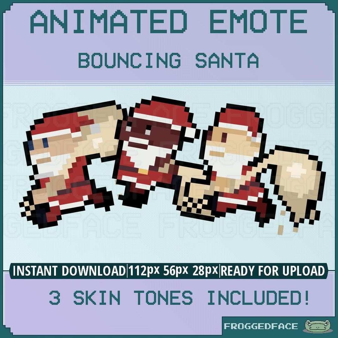 Animated Christmas Emote - Cute Bouncing Santa Claus, for Streamers ...