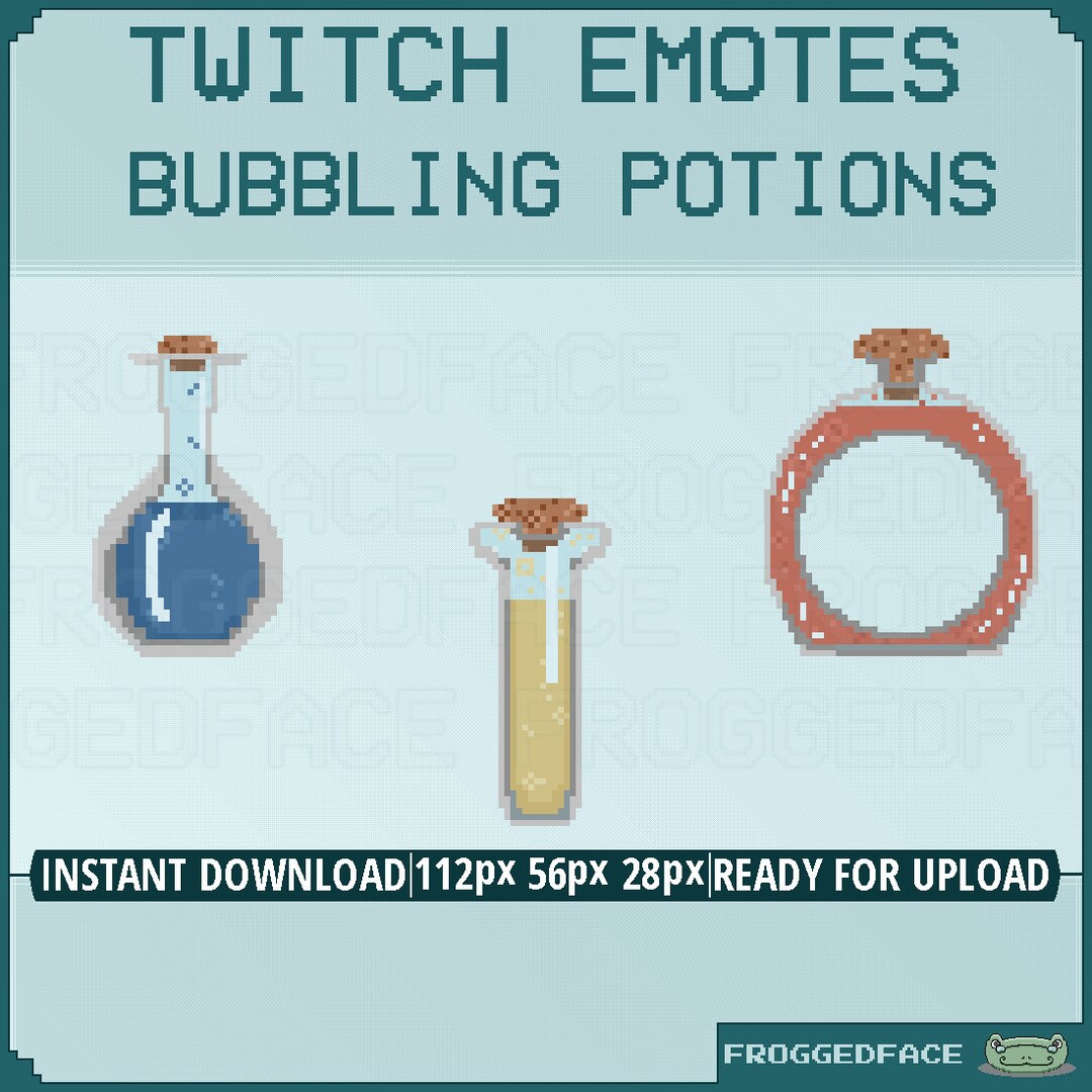 Twitch Emotes Potion Themed Pack Cute Bubbly Fantasy - Etsy