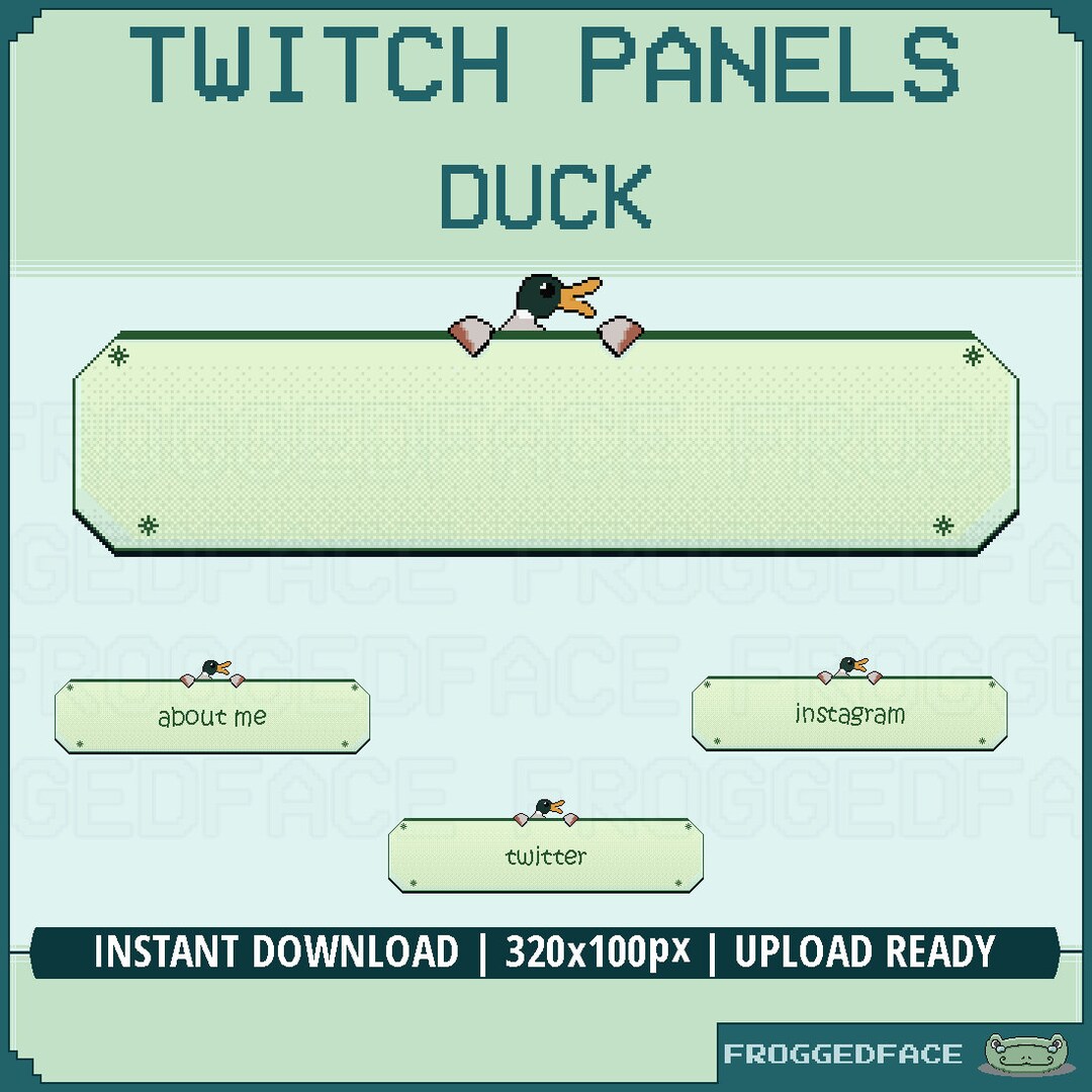 Twitch Panels Cute Duck Theme 20(+1) Included - Ready for Use for ...
