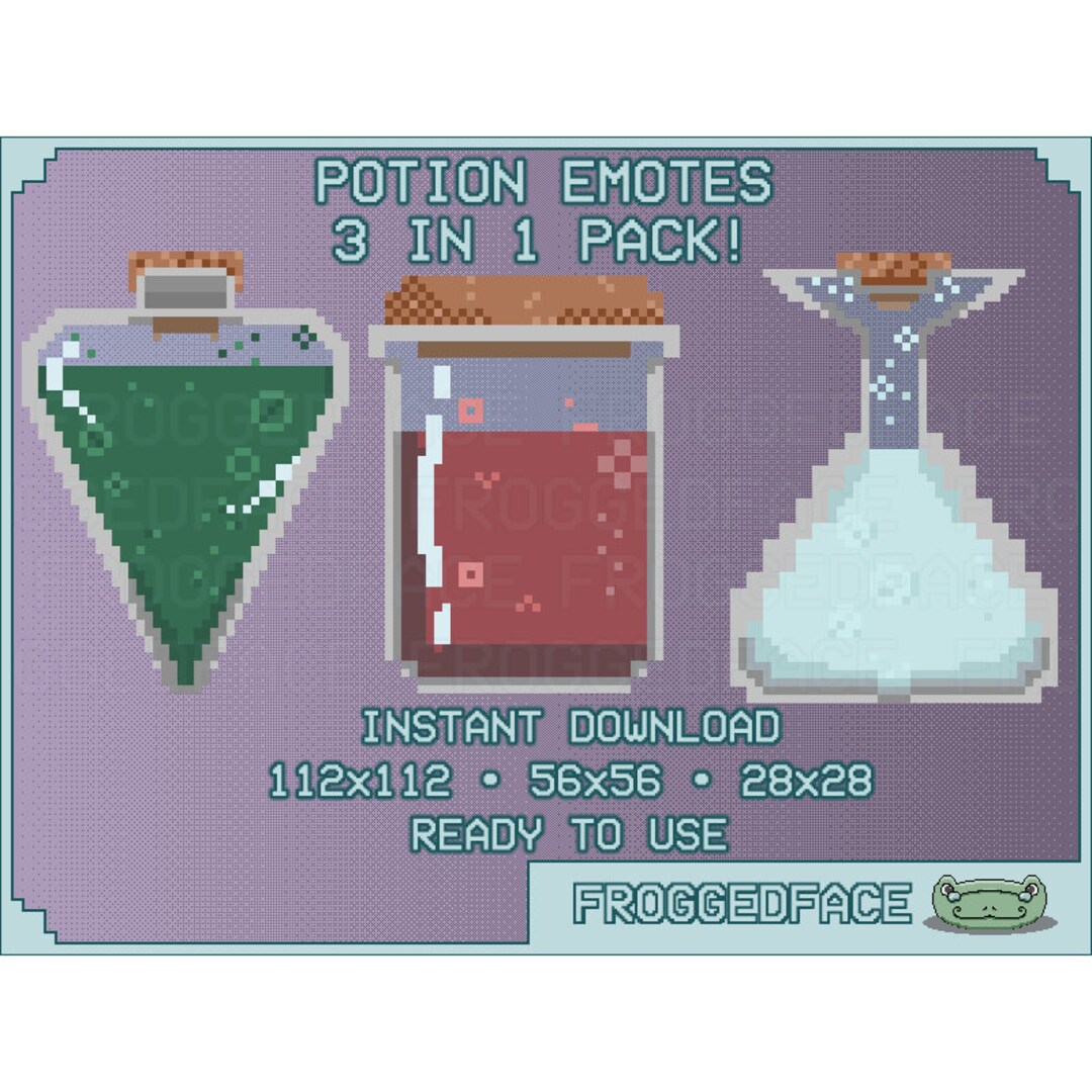 Twitch Emotes Potion Themed Pack Cute Bubbly Fantasy - Etsy