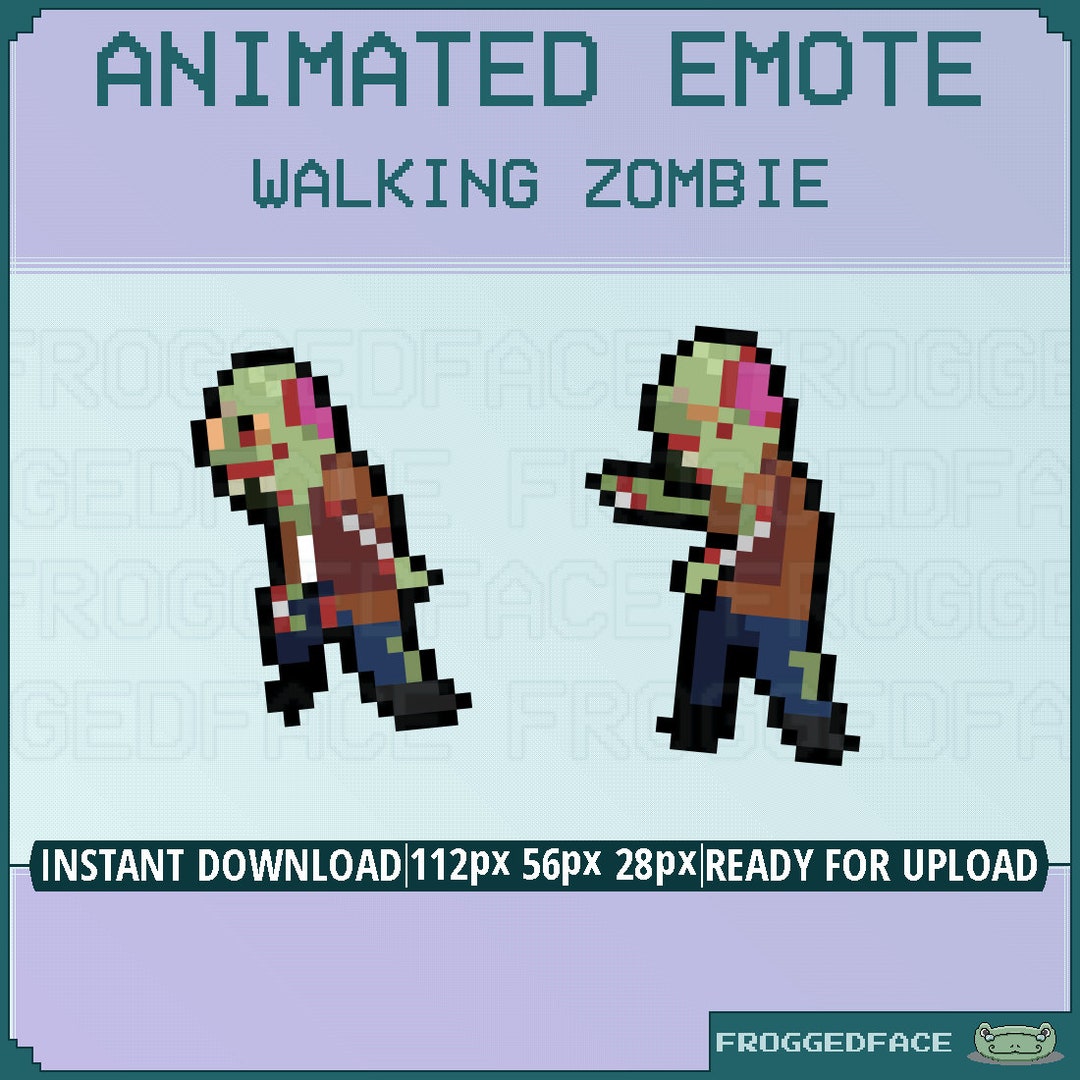 Animated Twitch Emote Walking Zombie - Cute Twitch Art Asset for ...