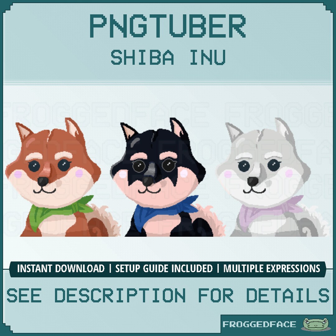 Shiba Inu Dog Pngtuber - Veadotube Mini Files Included - Perfect for ...