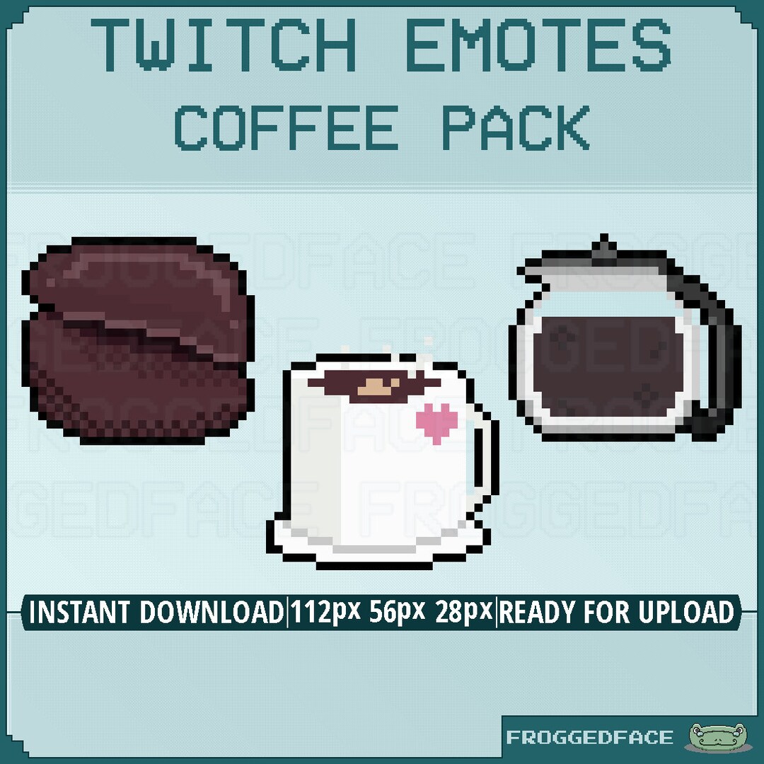 Twitch Emotes - Coffee Themed Pack - Cute Low-res Coffee Emotes for ...