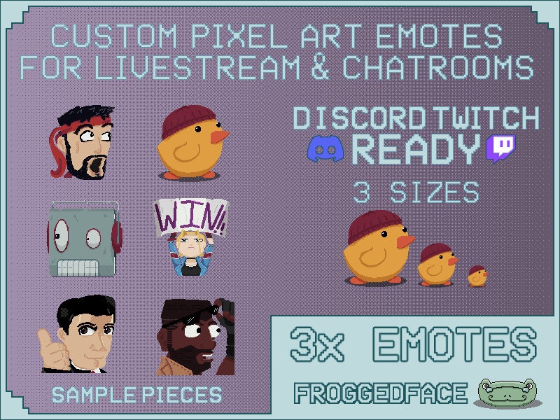 Custom Pixel Art Emote 3x Twitch Discord Streamer Ready - Etsy