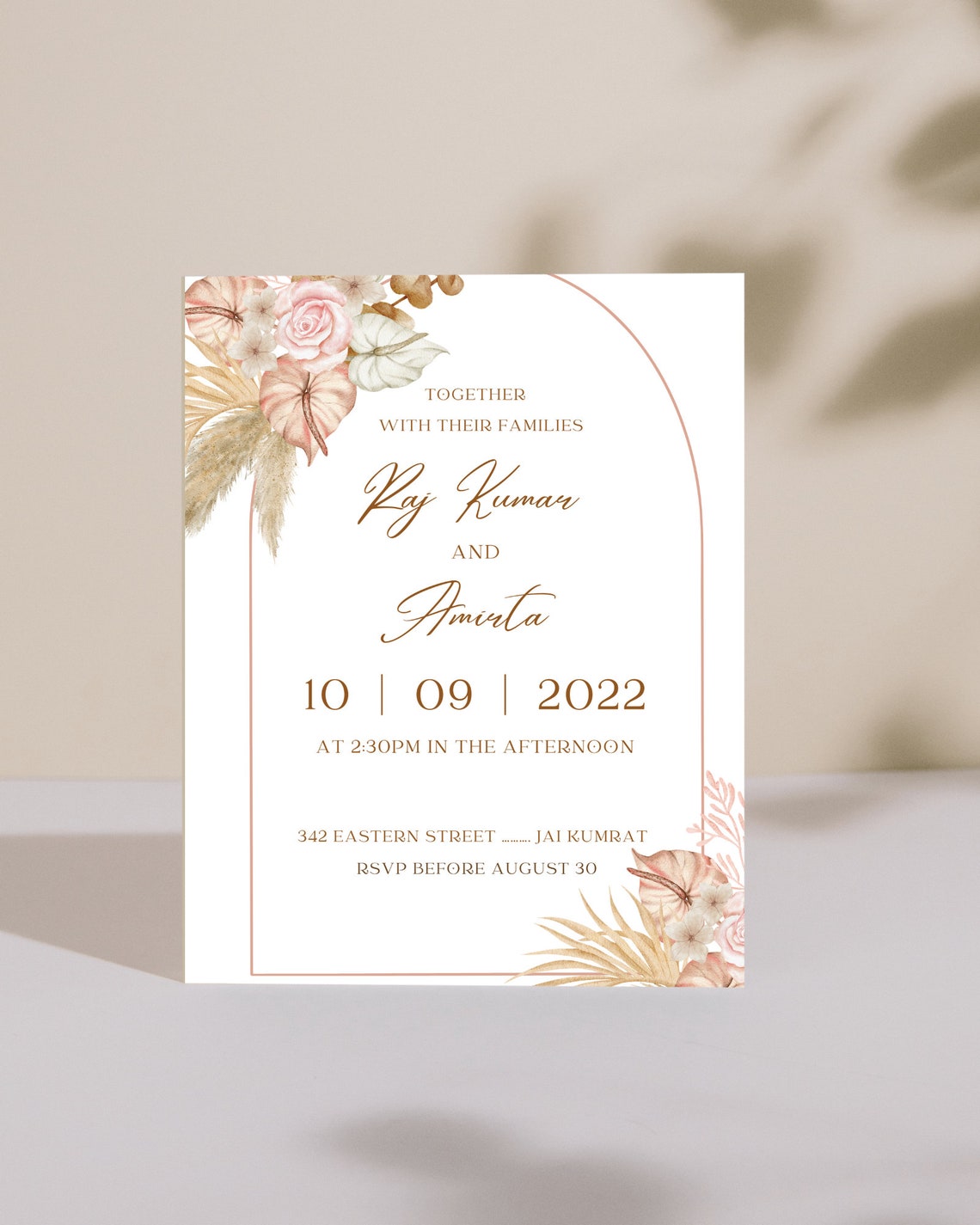 Digital Muslim Wedding Invitation Template, Islamic Walima Invitation ...