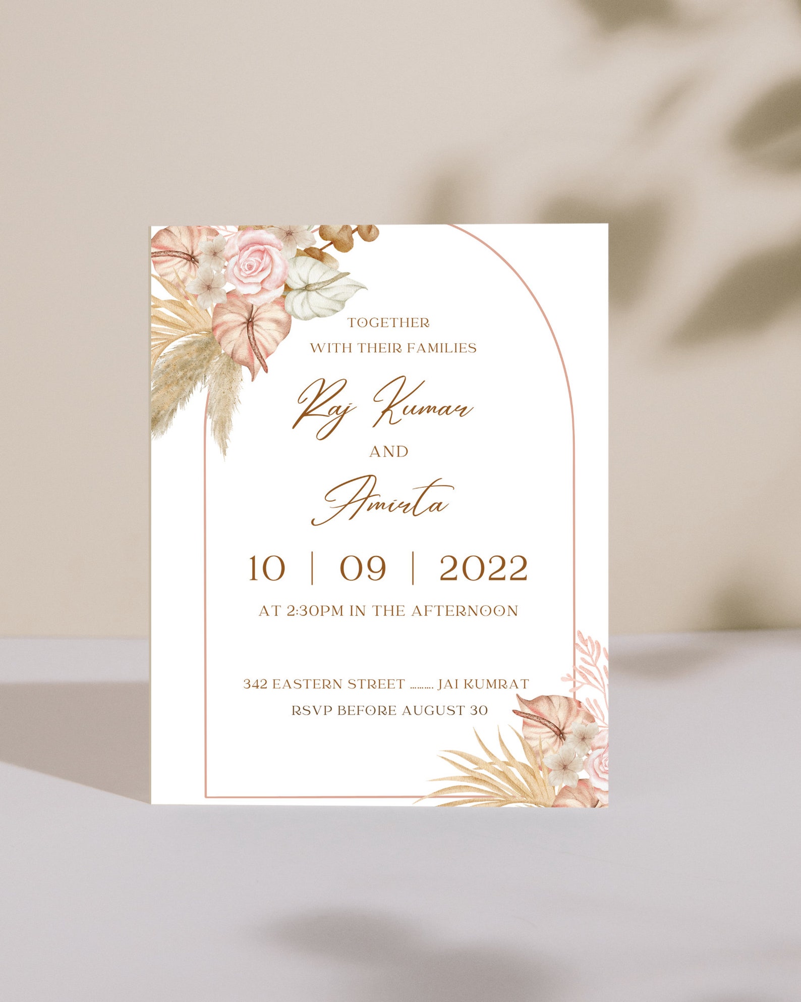 Digital Muslim Wedding Invitation Template, Islamic Walima Invitation ...