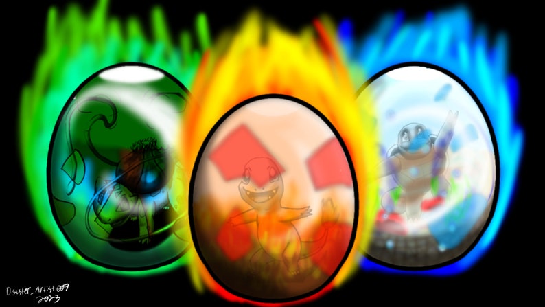 POKEMON STARTER GEN 1 Charmander Squirtle Bulbasaur in Eggs 1080p ...